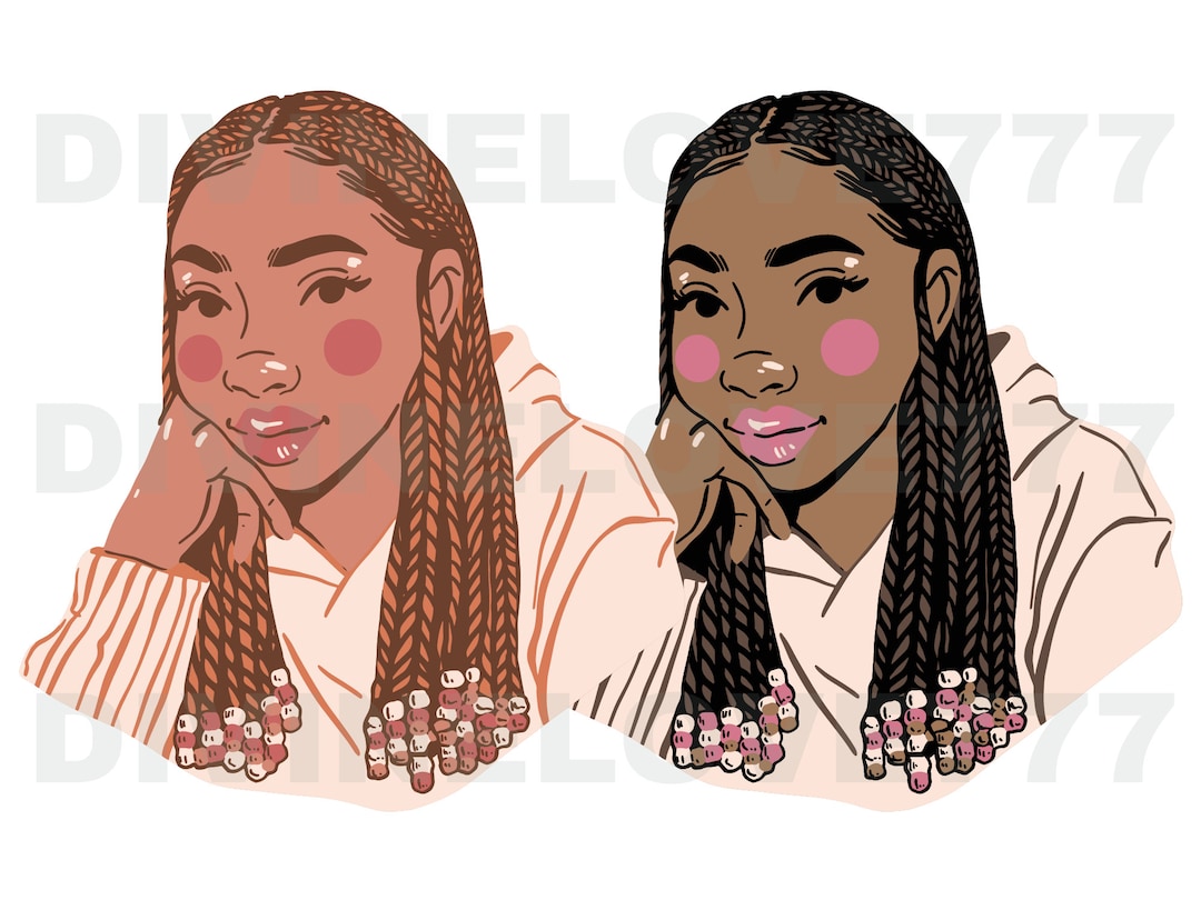 Braids Woman SVG and PNG Bundle Black Woman SVG Black Girl - Etsy