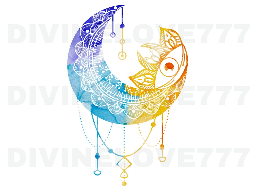 Evil Eye SVG Henna SVG Moon SVG Stars Svg, Crystal Drawing - Etsy UK