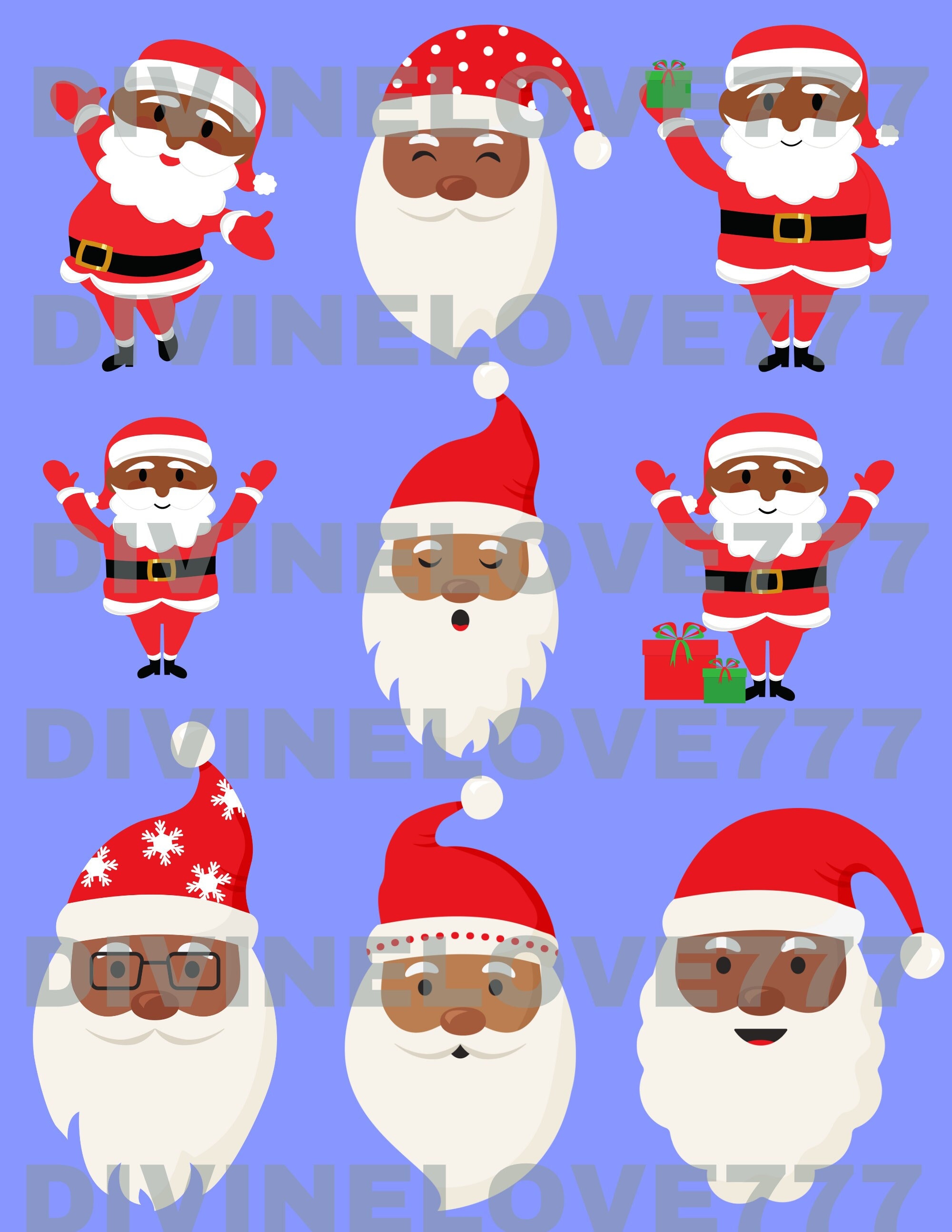 Black Santa SVG PNG SVG Bundle - Etsy