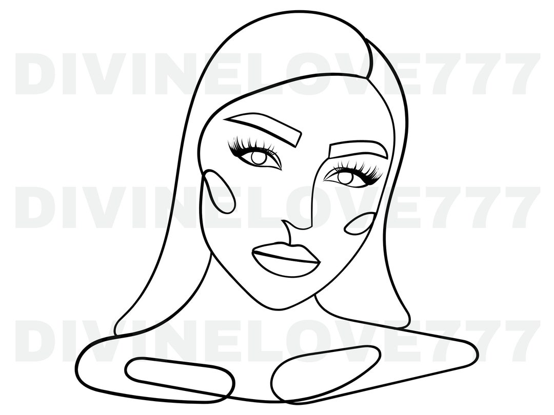 Woman SVG PNG Minimalist Line Art One Line Svg Line Art - Etsy