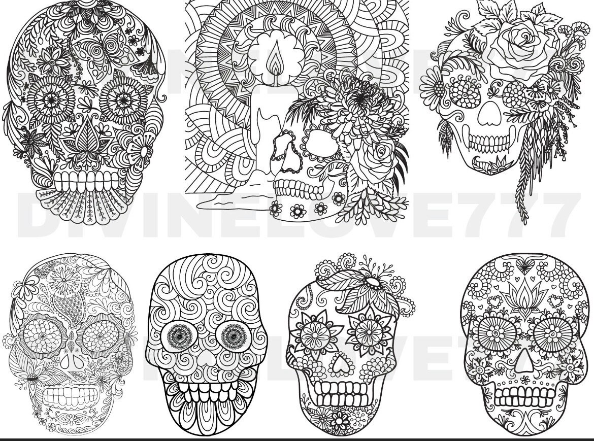 Mandala Sugar Skull SVG and PNG Bundle for Halloween Day of - Etsy