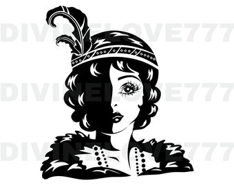 Roaring 20s Flapper Girl Svg - Etsy