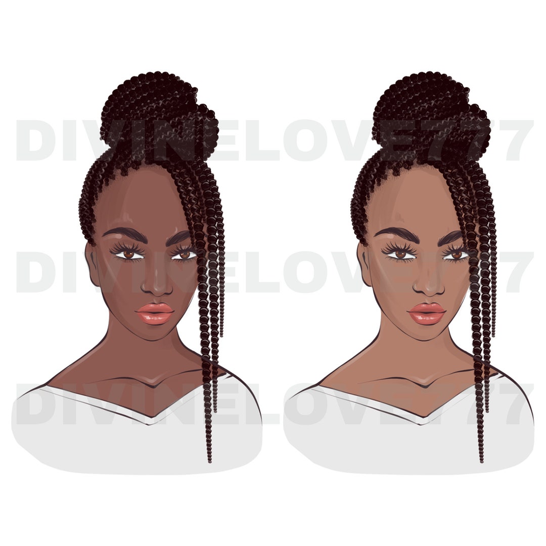 Braids SVG and PNG Bundle Black Woman SVG Black Girl Svg Svg Bundle ...