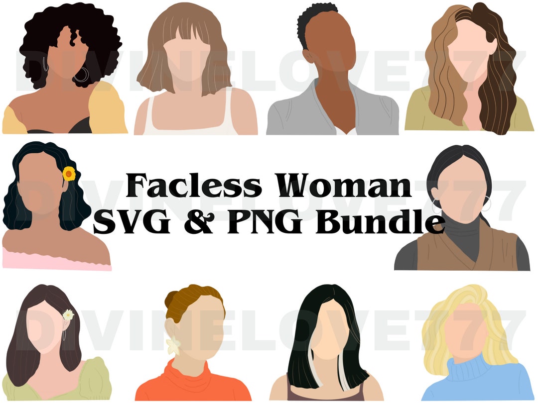 SVG and PNG Bundle: White, Black, Asian, and Latin Woman Svgs - Etsy
