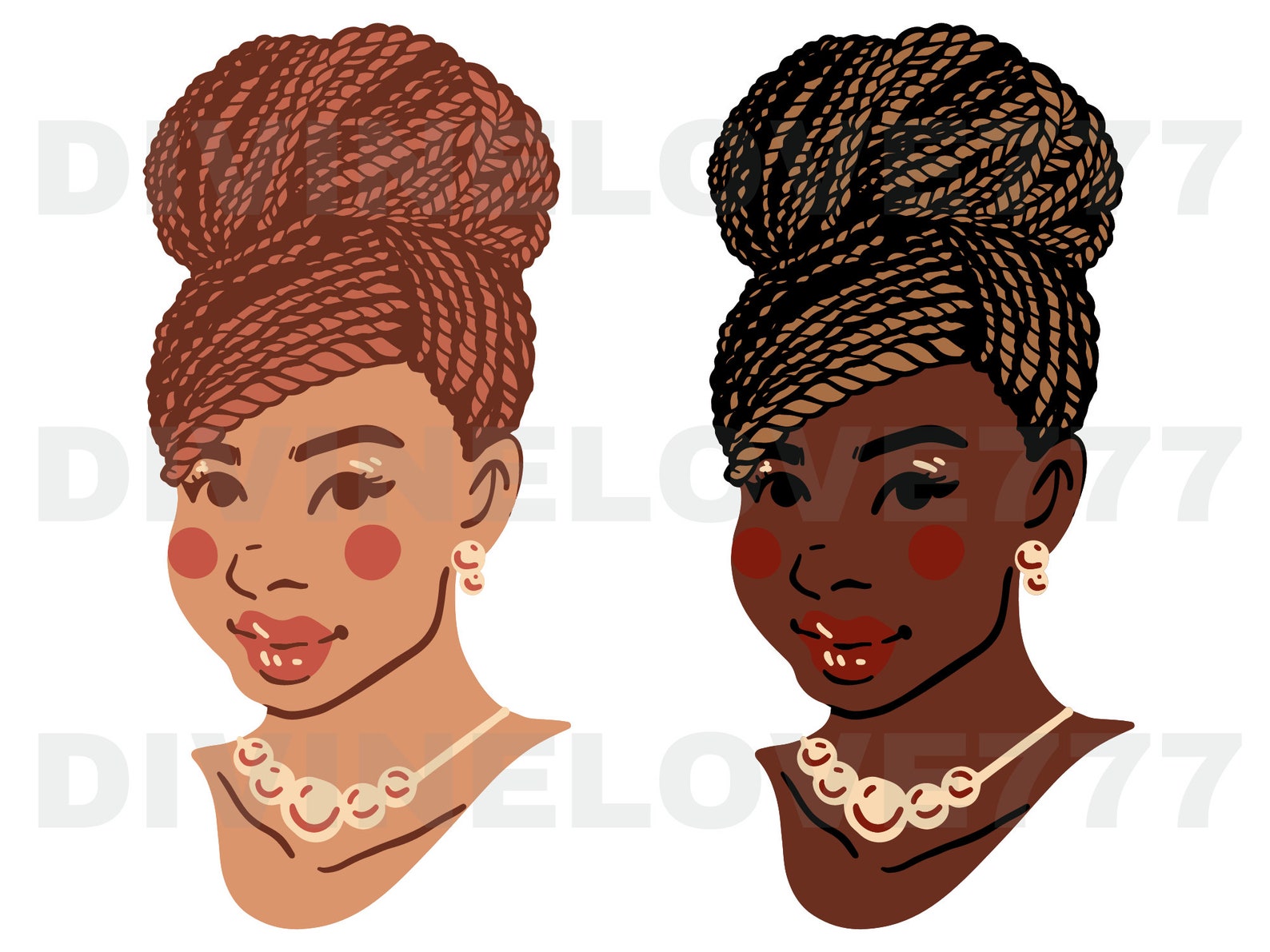 Black Woman Svg And Png Bundle Braids Woman Svg Black Girl Etsy