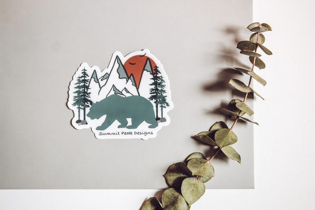 Mountain Bear Sticker - Etsy