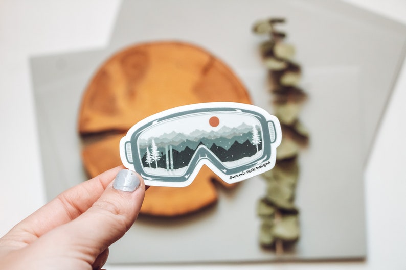 Mountain Goggles Ski Sticker | Etsy