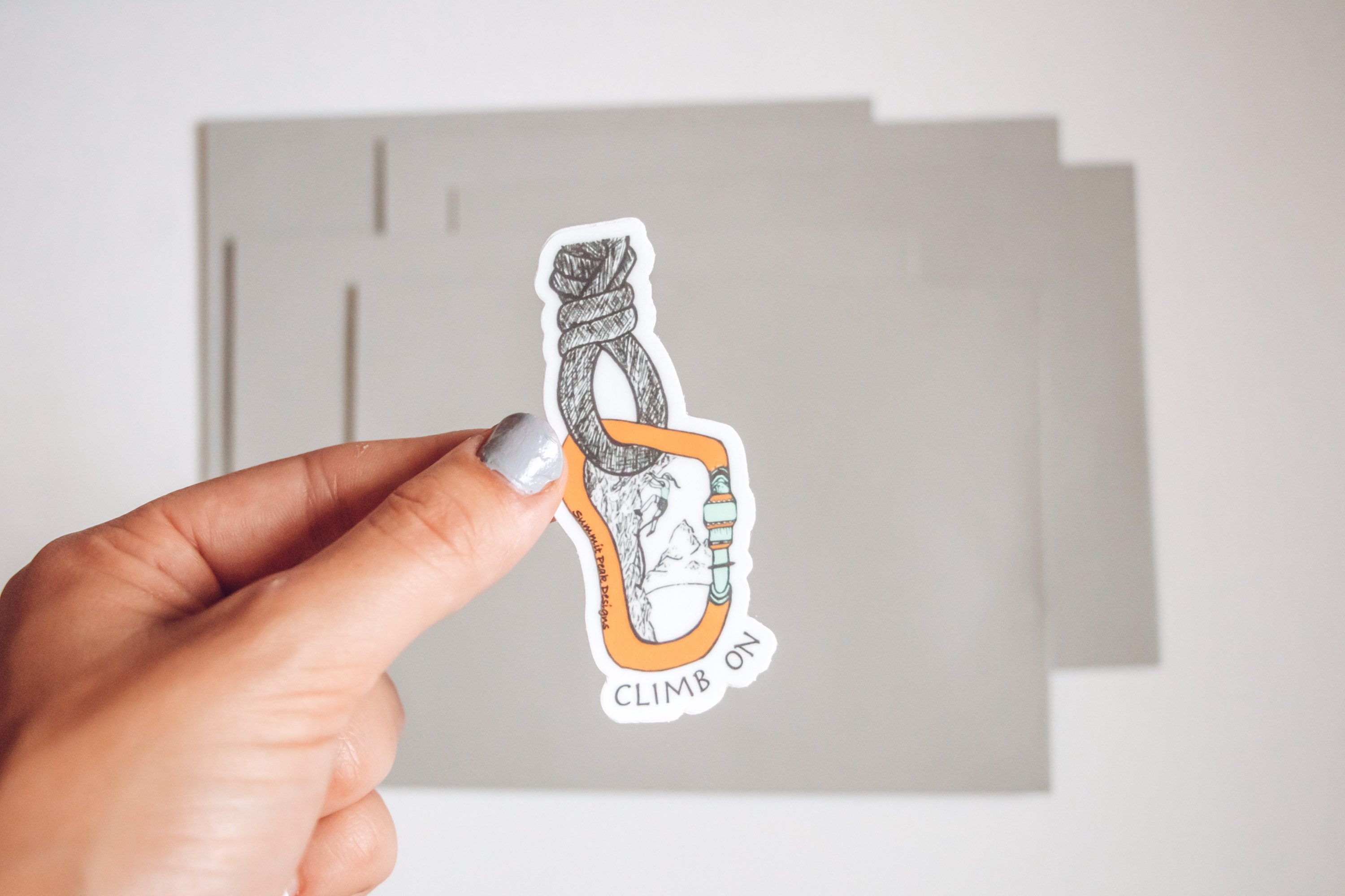 Rock Climbing Girl Sticker Climb on Sticker Carabiner - Etsy