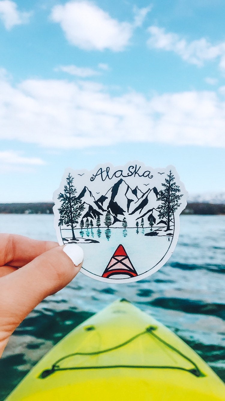 Kayak Alaska Sticker Lake Sticker Summer Sticker - Etsy