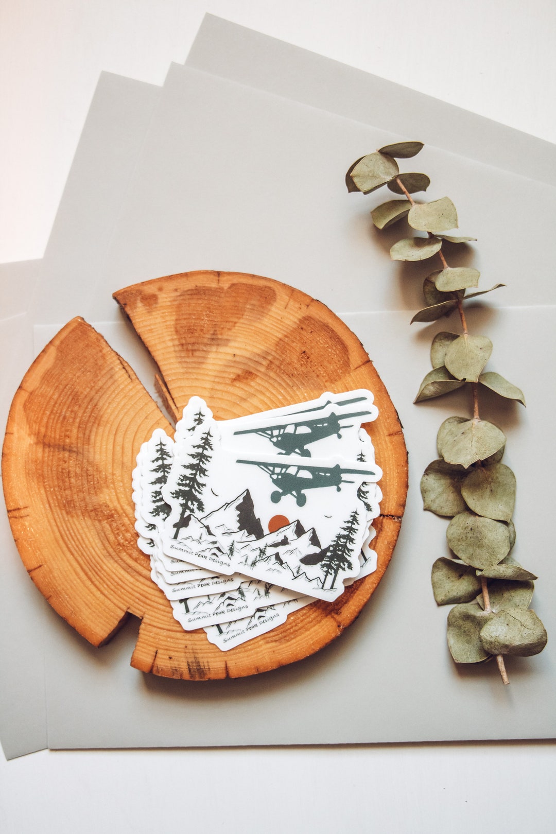 Airplane Mountain Sticker | Flying | Pilot | Fly Sticker | - Etsy