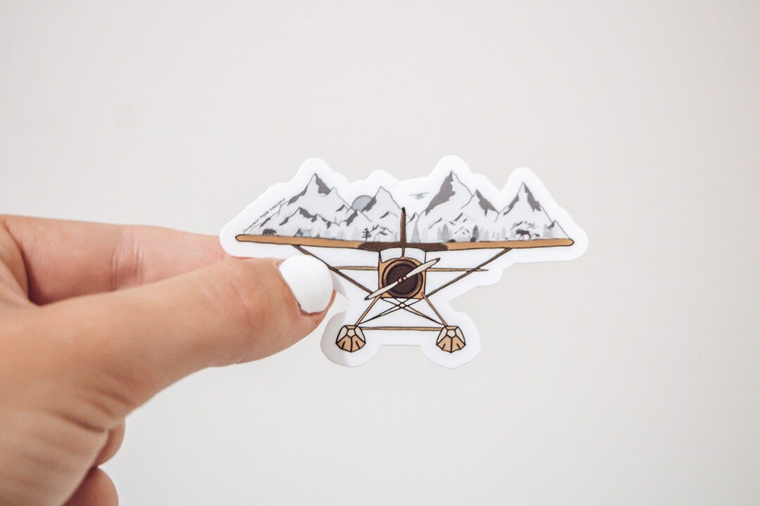 Float Plane Sticker | Airplane Mountains Sticker | Flying Sticker - Etsy