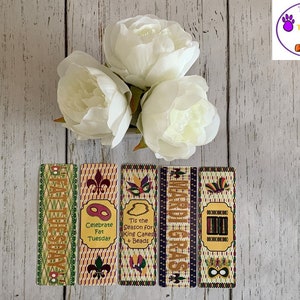 Mardi Gras Bookmarks for Readers, Holiday Bookmarks (set 1), Bookish ...