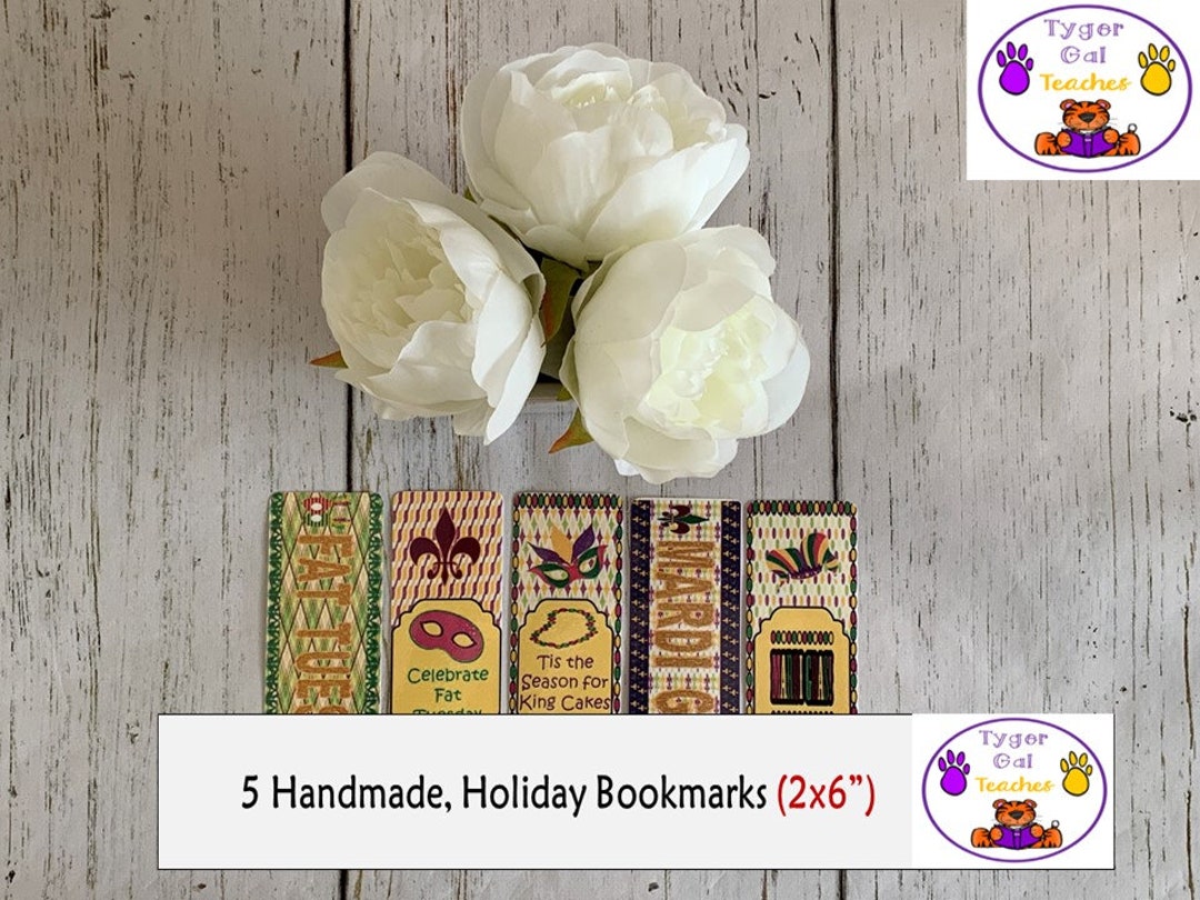 Mardi Gras Bookmarks for Readers, Holiday Bookmarks (set 1), Bookish ...
