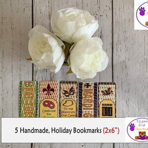 Mardi Gras Bookmarks for Readers, Holiday Bookmarks (set 1), Bookish ...