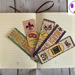 Mardi Gras Bookmarks for Readers, Holiday Bookmarks (set 1), Bookish ...