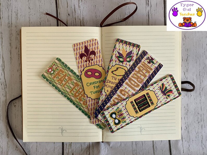 Mardi Gras Bookmarks for Readers, Holiday Bookmarks (set 1), Bookish ...
