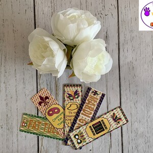 Mardi Gras Bookmarks for Readers, Holiday Bookmarks (set 1), Bookish ...