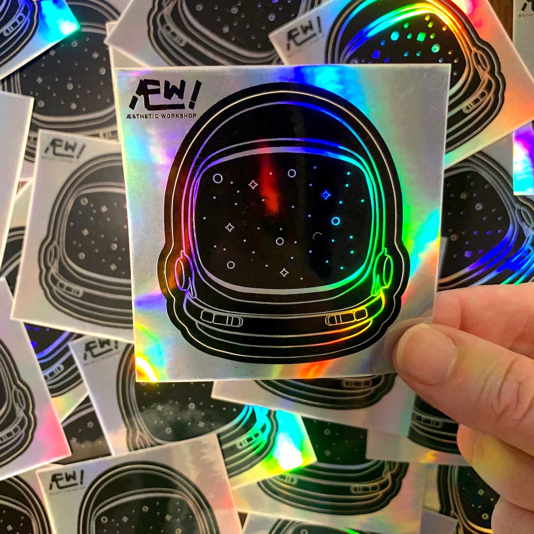 Astronaut Helmet Sticker // Holographic Space Sticker // Space Helmet ...