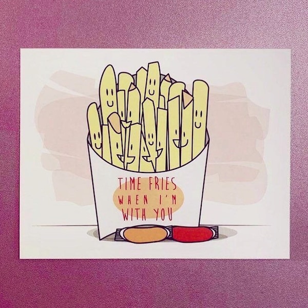 French Fry Card - Etsy