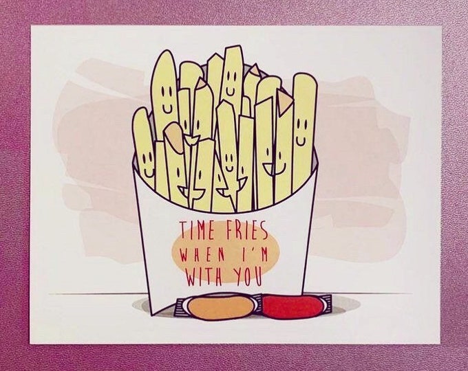 Fries Thank You Card - French Fries Art, French Fry Card, Frites, Fries ...