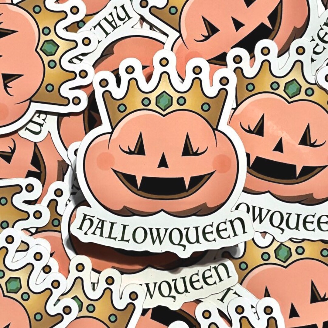 Hallowqueen Pumpkin Sticker // Halloween Queen Pumpkin // Pumpkinhead ...