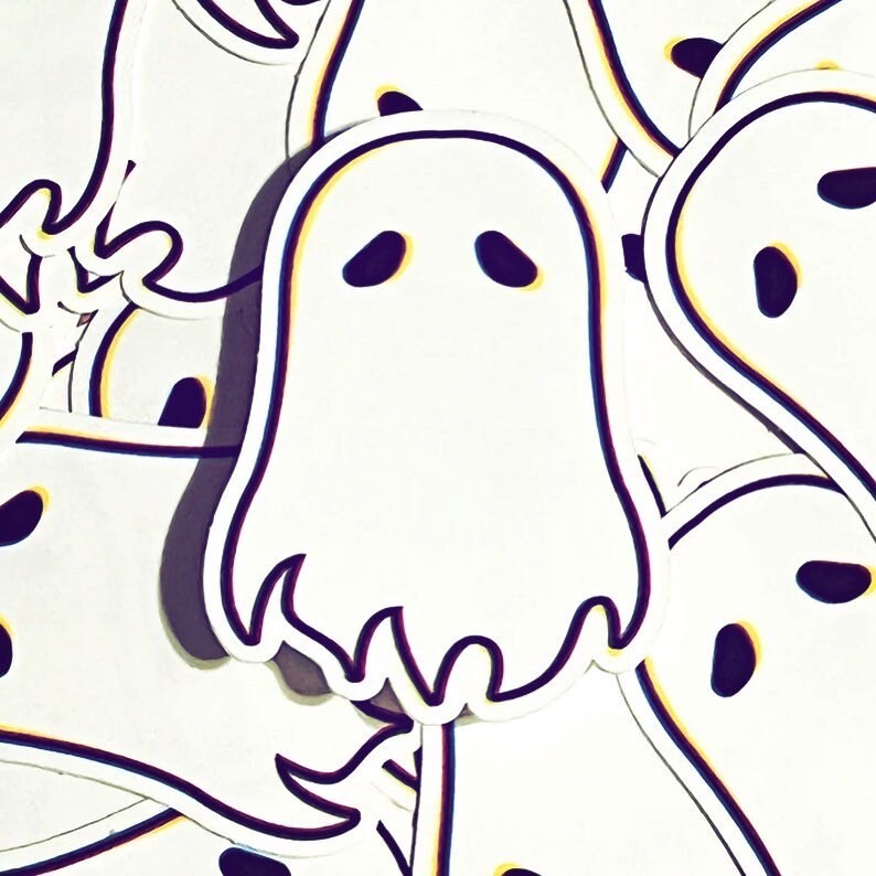 Spooky Ghost Sticker // Creepy Cute Ghost // Ghost Vinyl Decal - Etsy