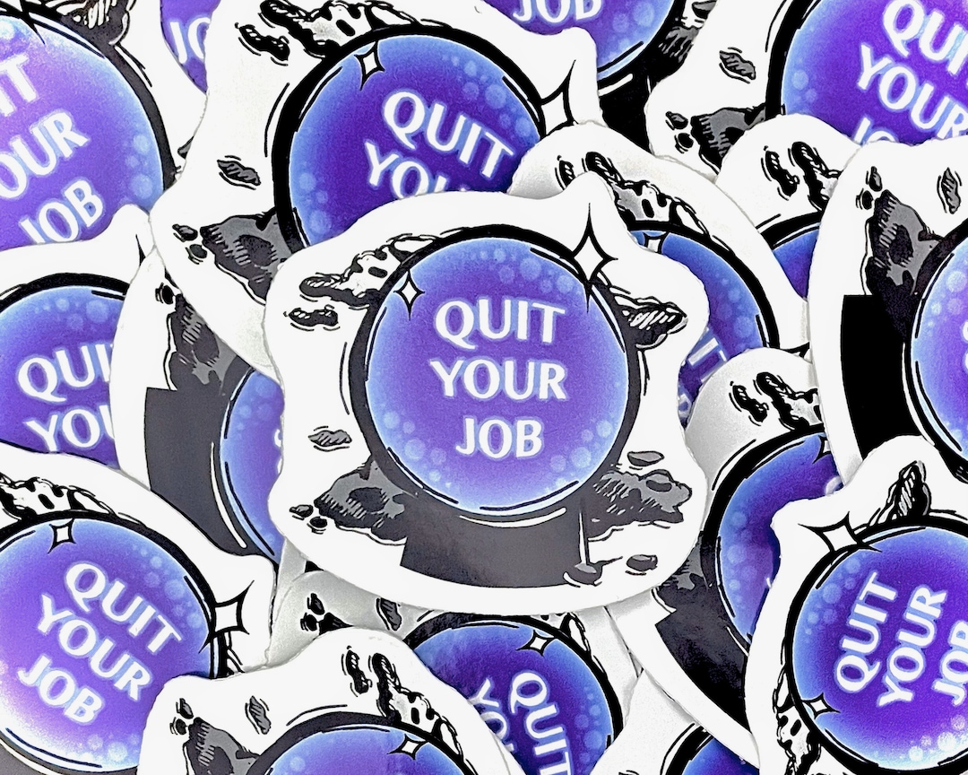 Quit Your Job Crystal Ball Sticker // Purple Crystal Ball Sticker ...