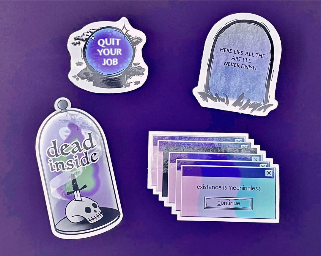Seasonal Depression Sticker Pack // Spooky Sad Sticker Pack ...