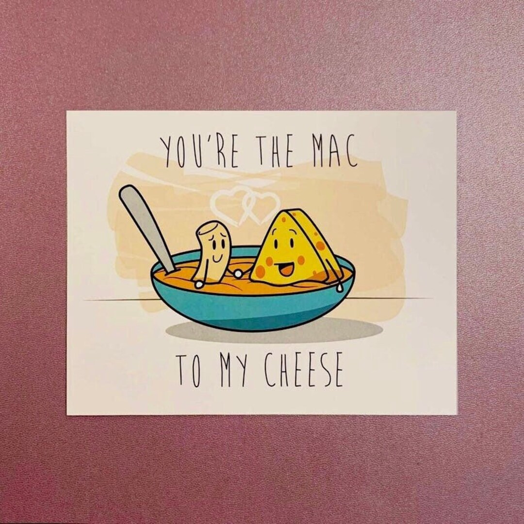 You're the Mac to My Cheese Greeting Card or Postcard // Mac & Cheese ...