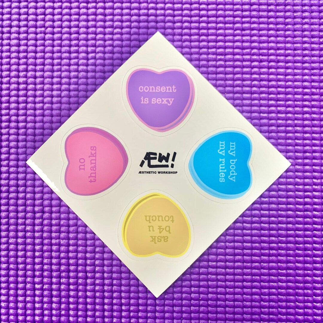 Consent is Sexy Valentine's Candy Hearts Sticker Sheet // Conversation ...