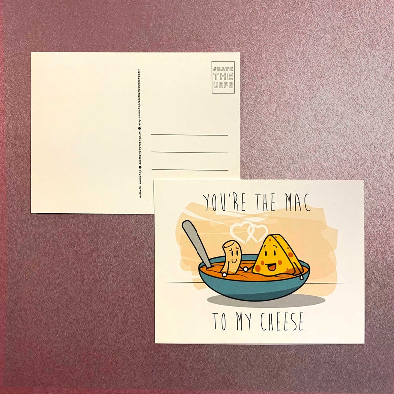 You're the Mac to My Cheese Greeting Card or Postcard // - Etsy