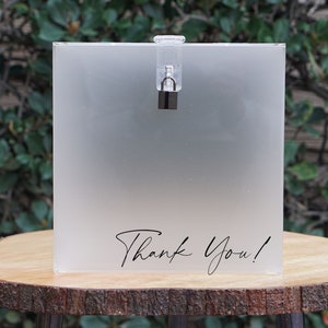Thank You Card Box Customized Wedding Acrylic Card Box With Lock and ...