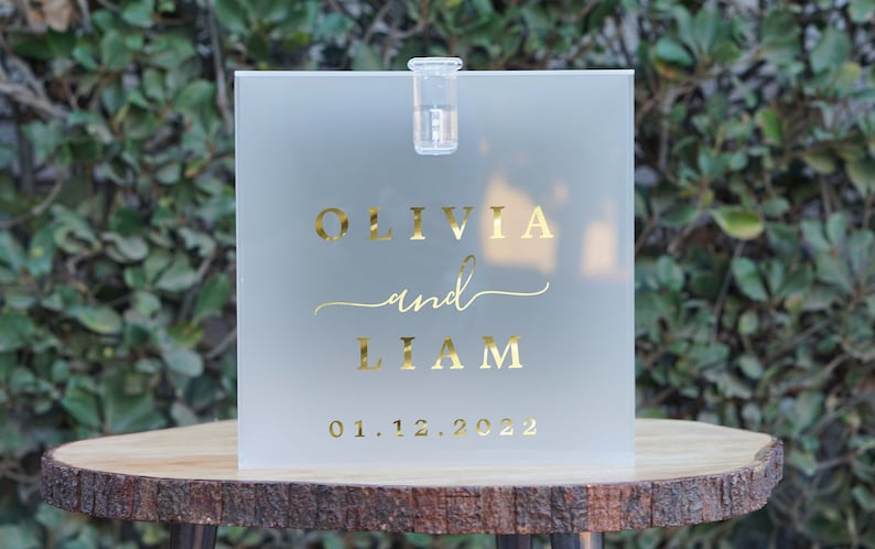 Personalized Frost Acrylic Card Box With Lock and Key HIGH - Etsy