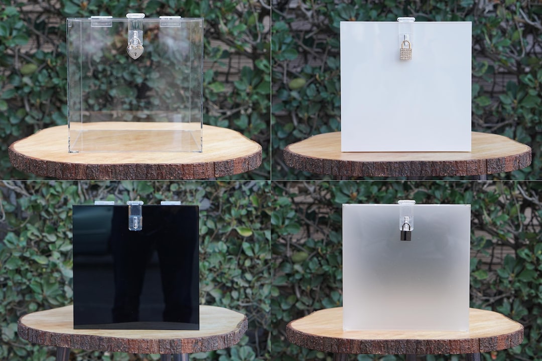 Plain Acrylic Card Box With Latch for Lock and Key | HIGH QUALITY ...