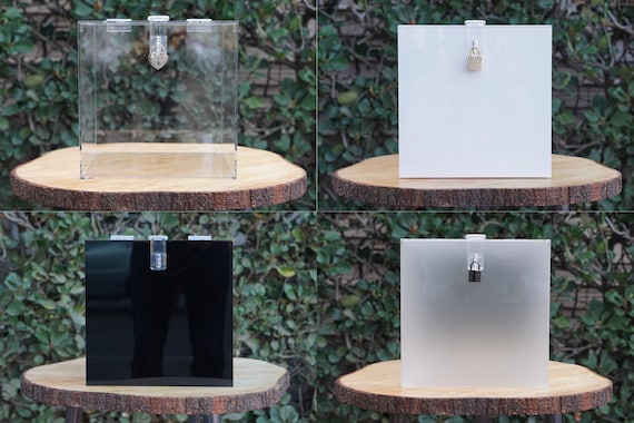 Plain Acrylic Card Box With Latch for Lock and Key HIGH - Etsy