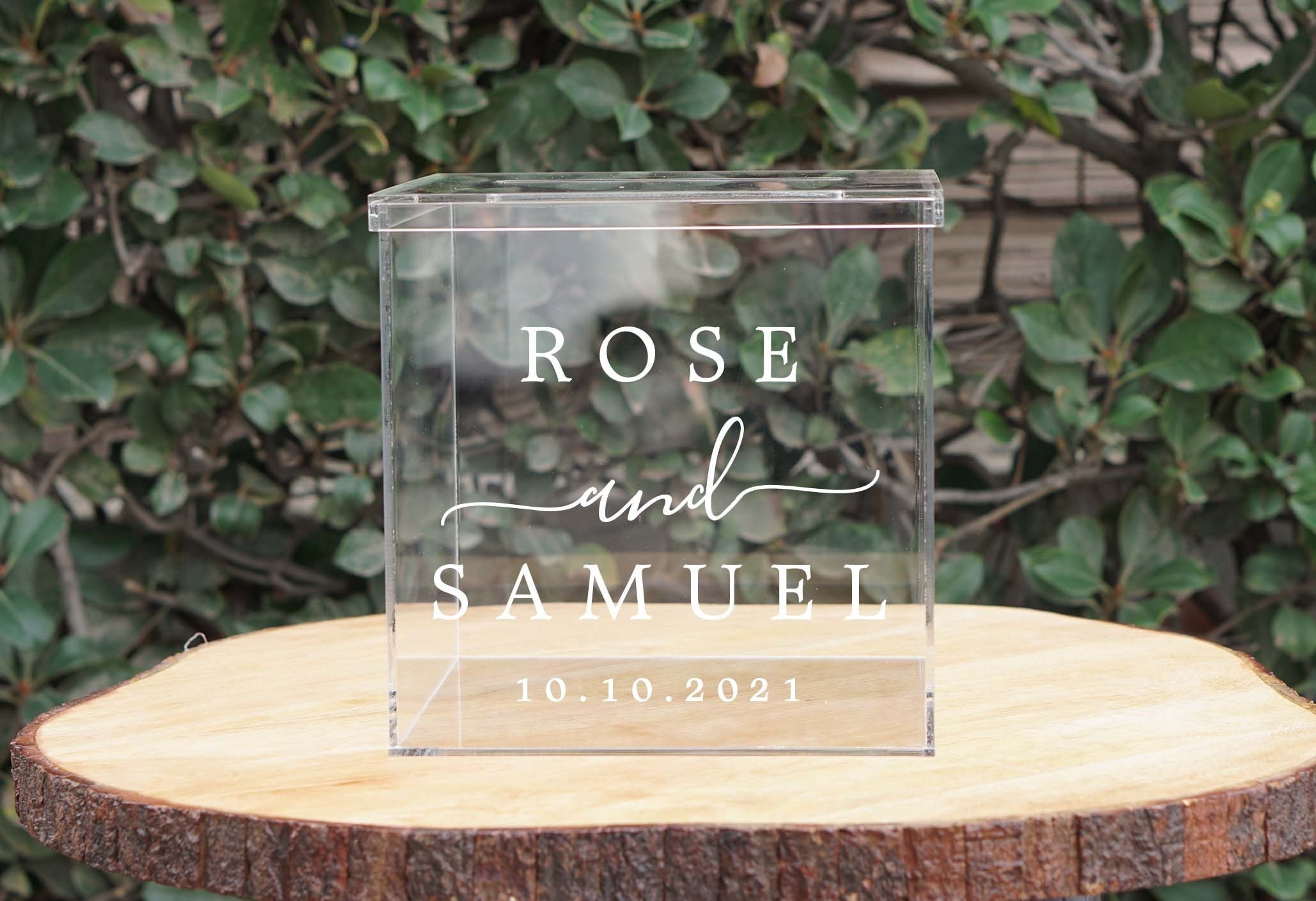 Personalized Acrylic Card Box With Lid | HIGH QUALITY | Wedding Money ...