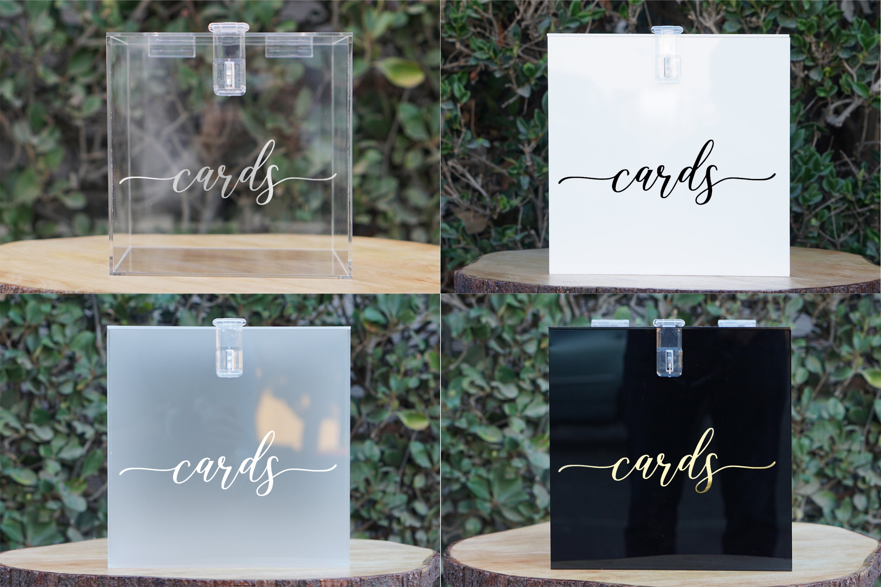 Wedding Acrylic Card Box With Lock and Key HIGH QUALITY - Etsy