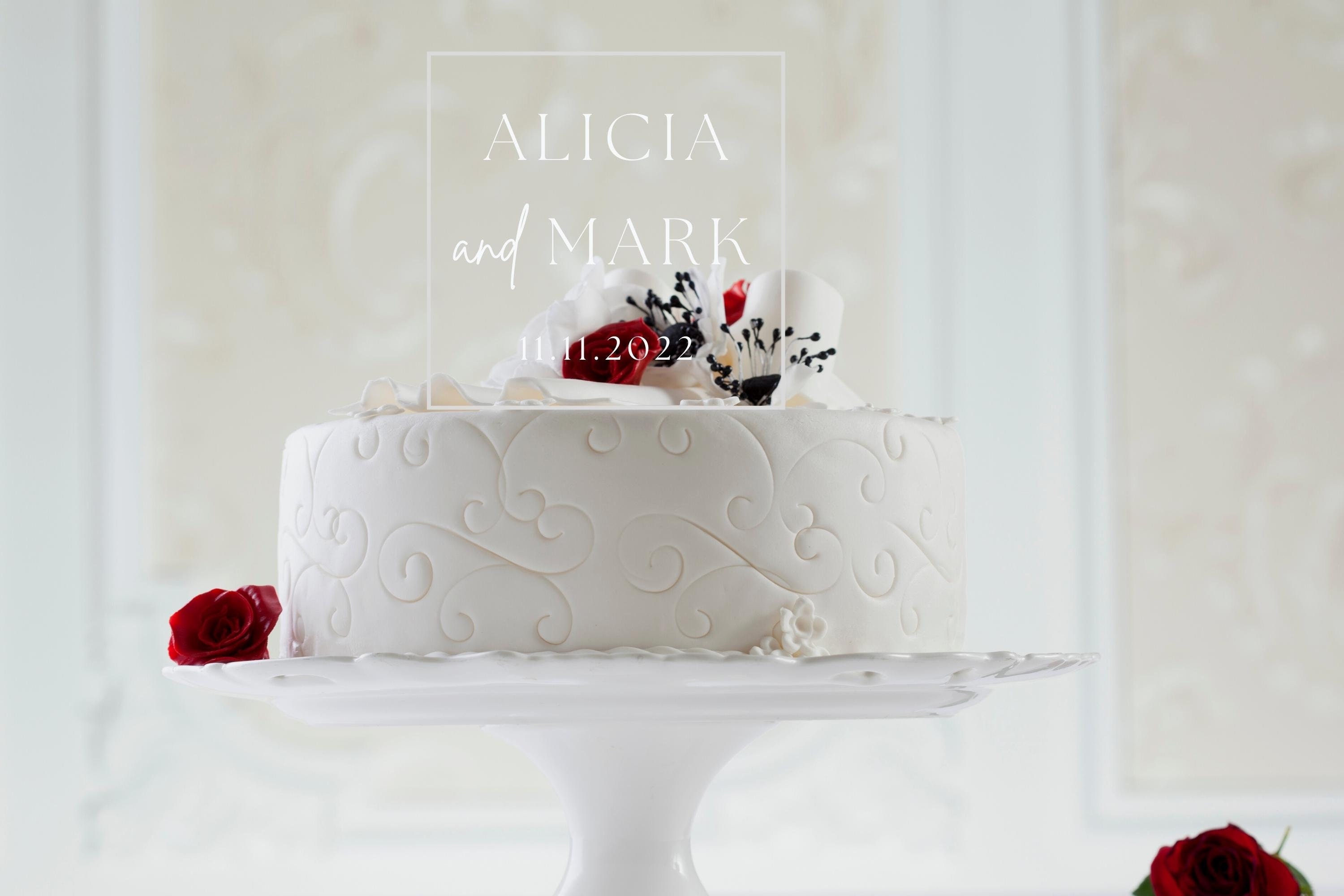 Personalized Acrylic Wedding Cake Topper With Permanent UV - Etsy