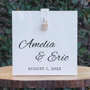Elegant Personalized Name Card Box Wedding Acrylic Card Box With Lock ...