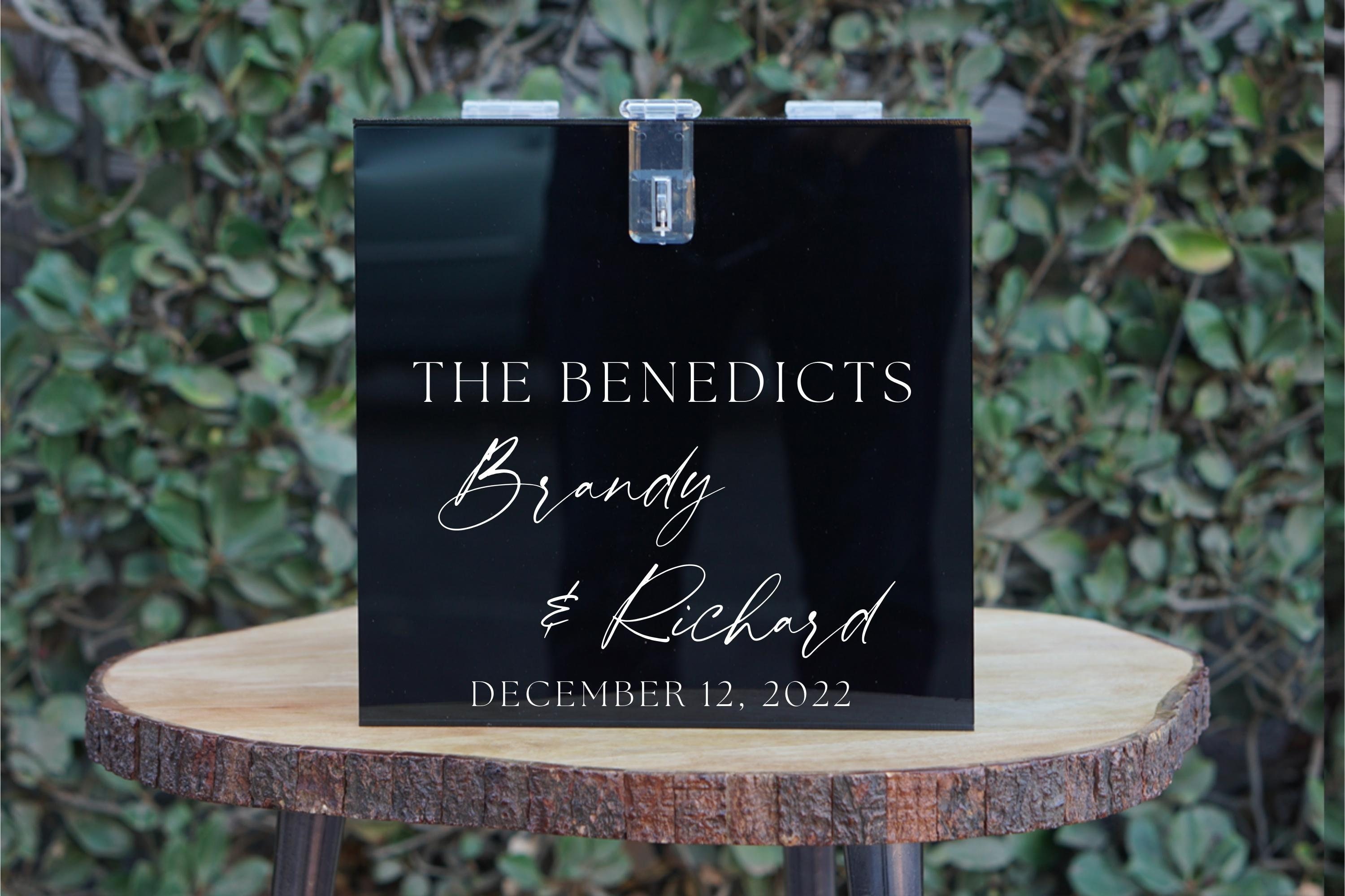 Personalized Names and Last Name Card Box Wedding Acrylic Card - Etsy