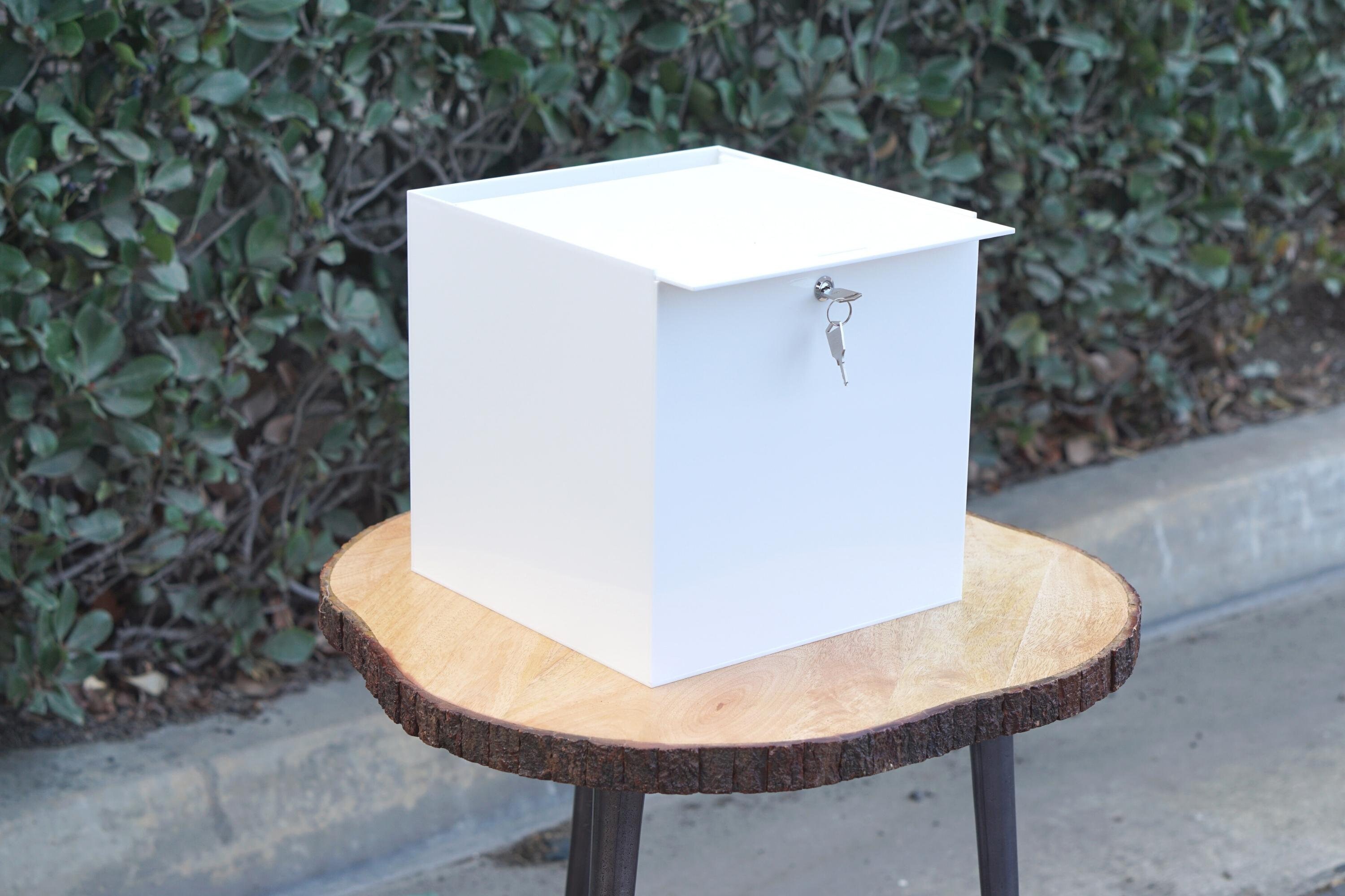 Personalized Acrylic Card Box With Lock in Back Acrylic Card - Etsy