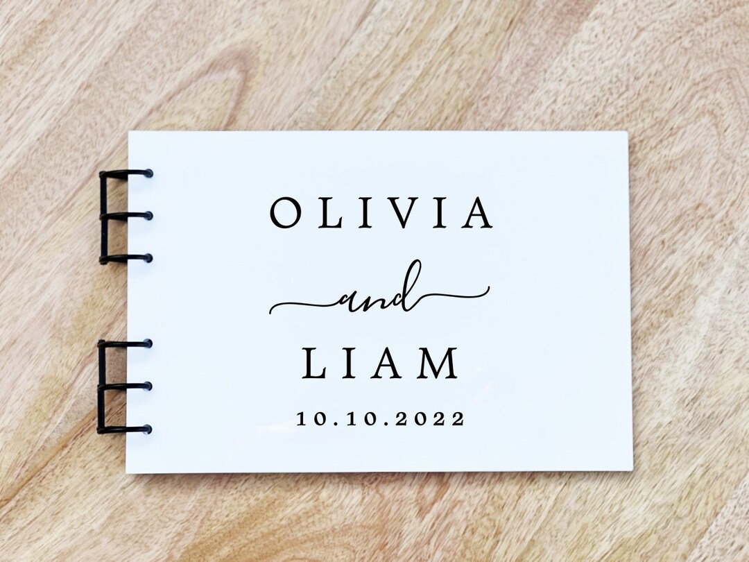 Personalized Wedding Guest Book Acrylic | Custom Wedding Signature Book ...