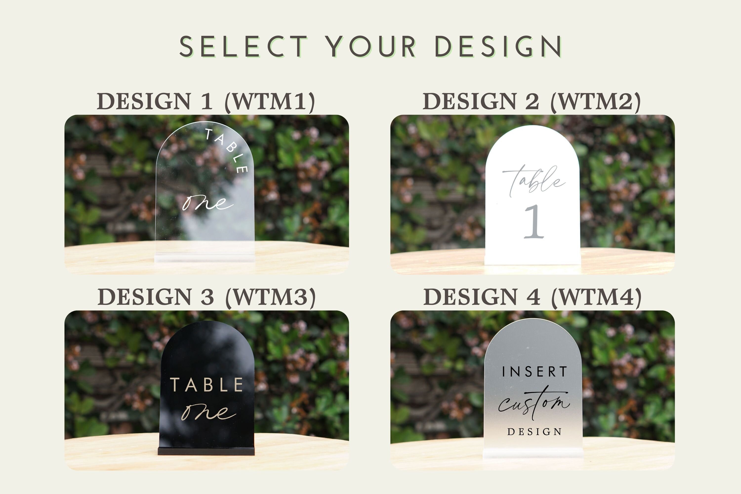 Arch Acrylic Wedding Table Number Markers With Stands | Acrylic Stand ...