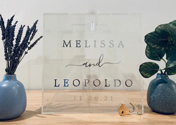 Personalized Acrylic Card Box With Lock and Key HIGH QUALITY | Etsy