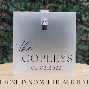 Personalized Last Name Card Box Wedding Acrylic Card Box With Lock and ...