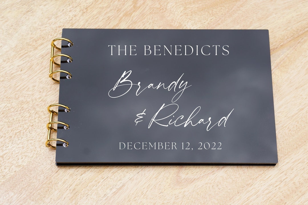 Classic Acrylic Wedding Guest Book | Custom Wedding Signature Book ...