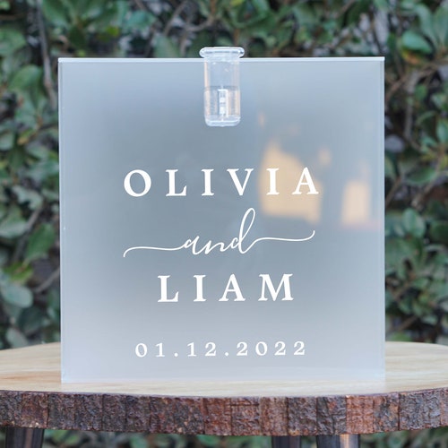 Personalized Name Card Box Wedding Acrylic Card Box With Lock - Etsy