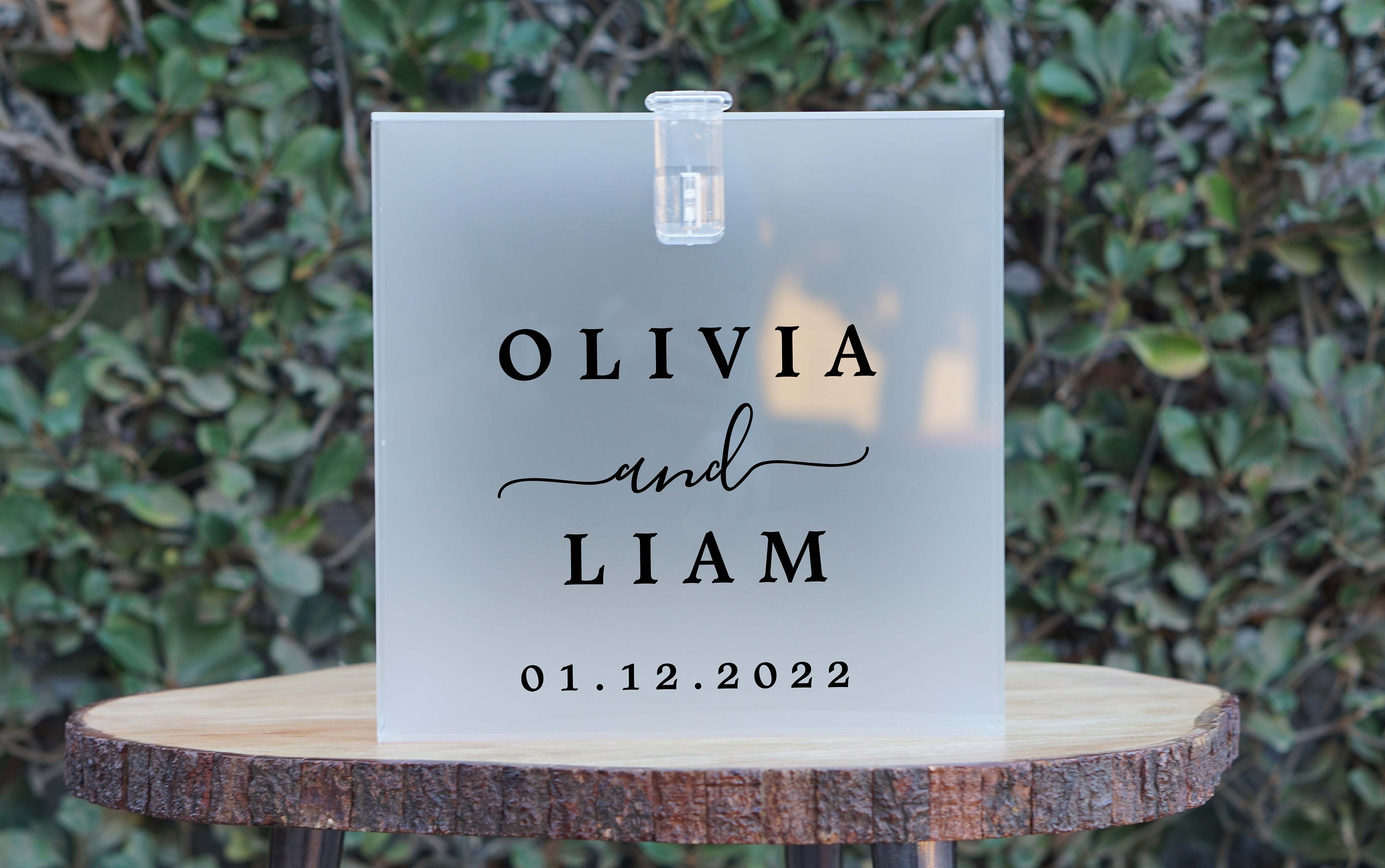 Personalized Frost Acrylic Card Box With Lock and Key HIGH - Etsy