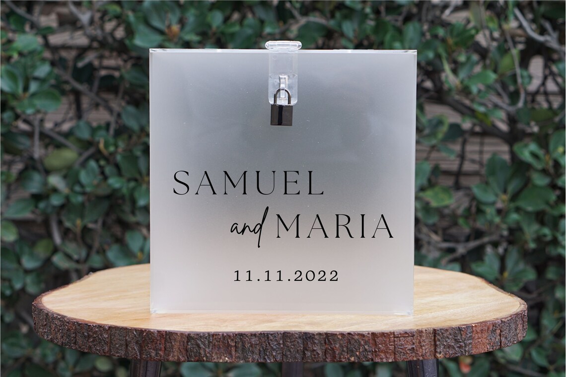 Personalized Name Card Box Wedding Acrylic Card Box With Lock - Etsy
