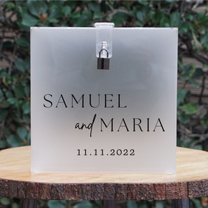 Personalized Name Card Box Wedding Acrylic Card Box With Lock and Key ...